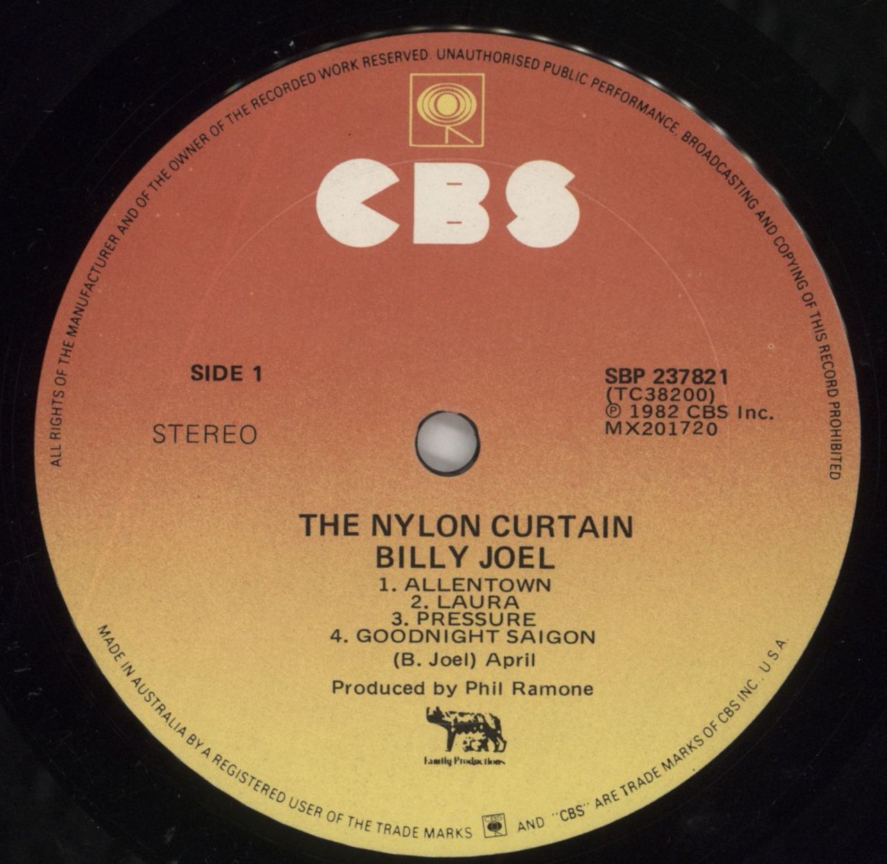 Billy Joel The Nylon Curtain Australian Vinyl LP — RareVinyl.com