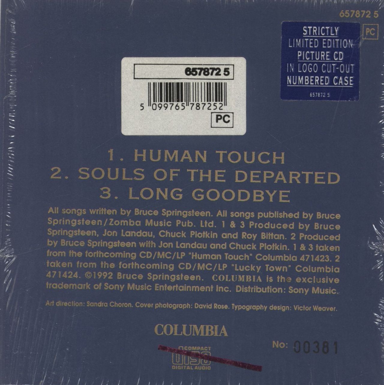 Bruce Springsteen Human Touch - Die-Cut Picture Sleeve German CD singl ...