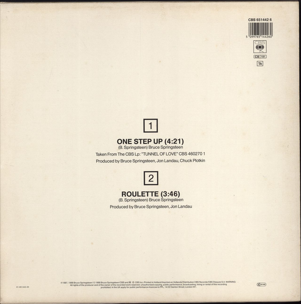 Bruce Springsteen One Step Up Dutch 12" vinyl — RareVinyl.com