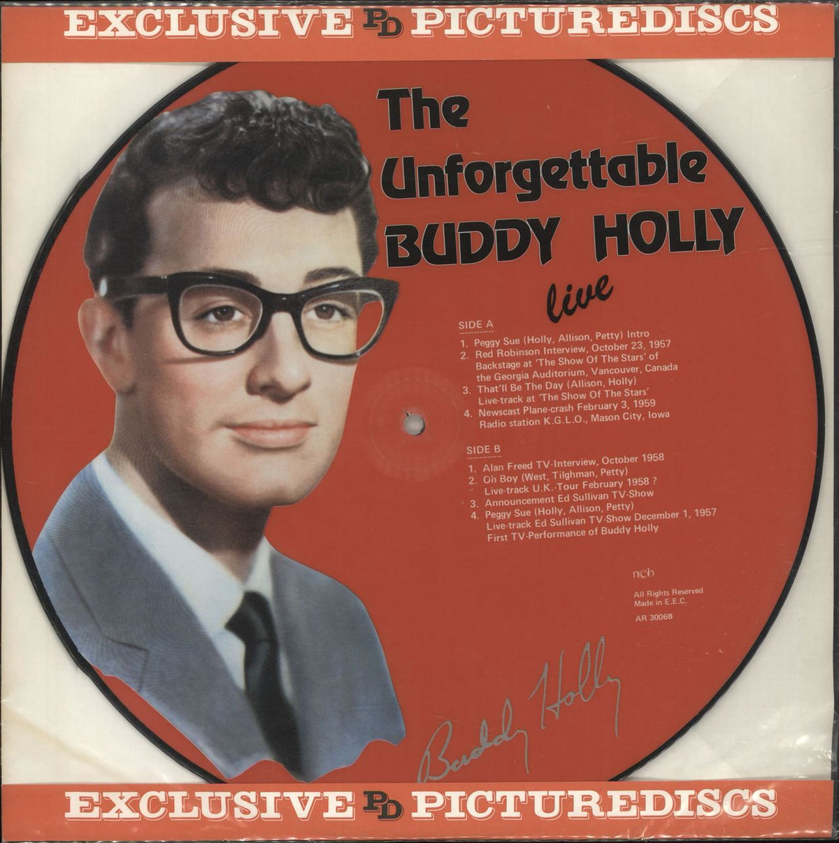 Buddy Holly The Unforgettable Buddy Holly Live Danish Picture disc LP — RareVinyl.com