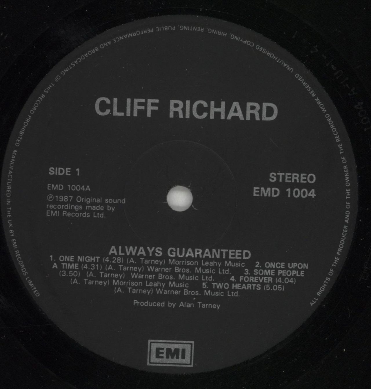 Cliff Richard Always Guaranteed - Circular Hype-Sticker UK Vinyl LP ...