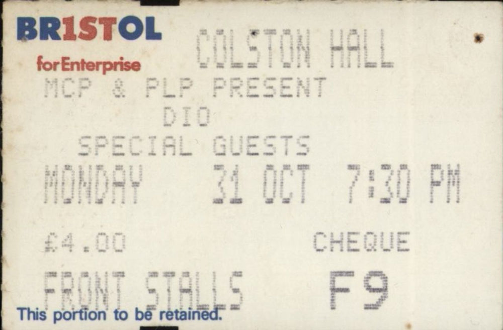 Dio Dio + ticket stub UK Tour programme — RareVinyl.com