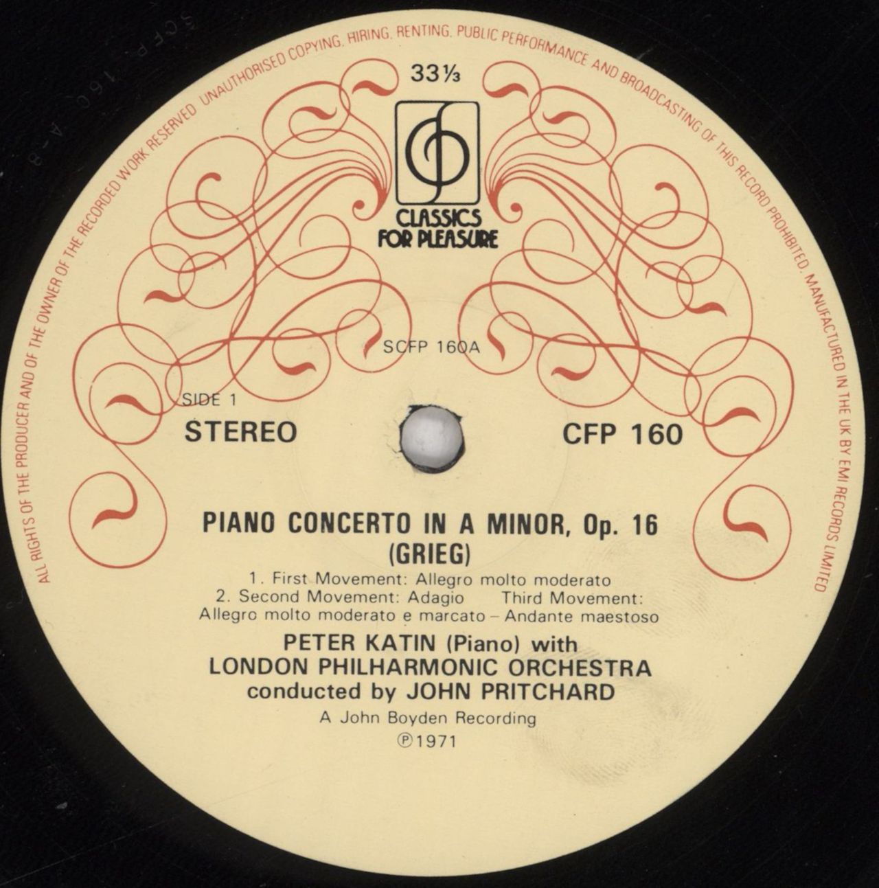Edvard Grieg Piano Concerto in A Minor / Peer Gynt Suite UK Vinyl LP — RareVinyl.com