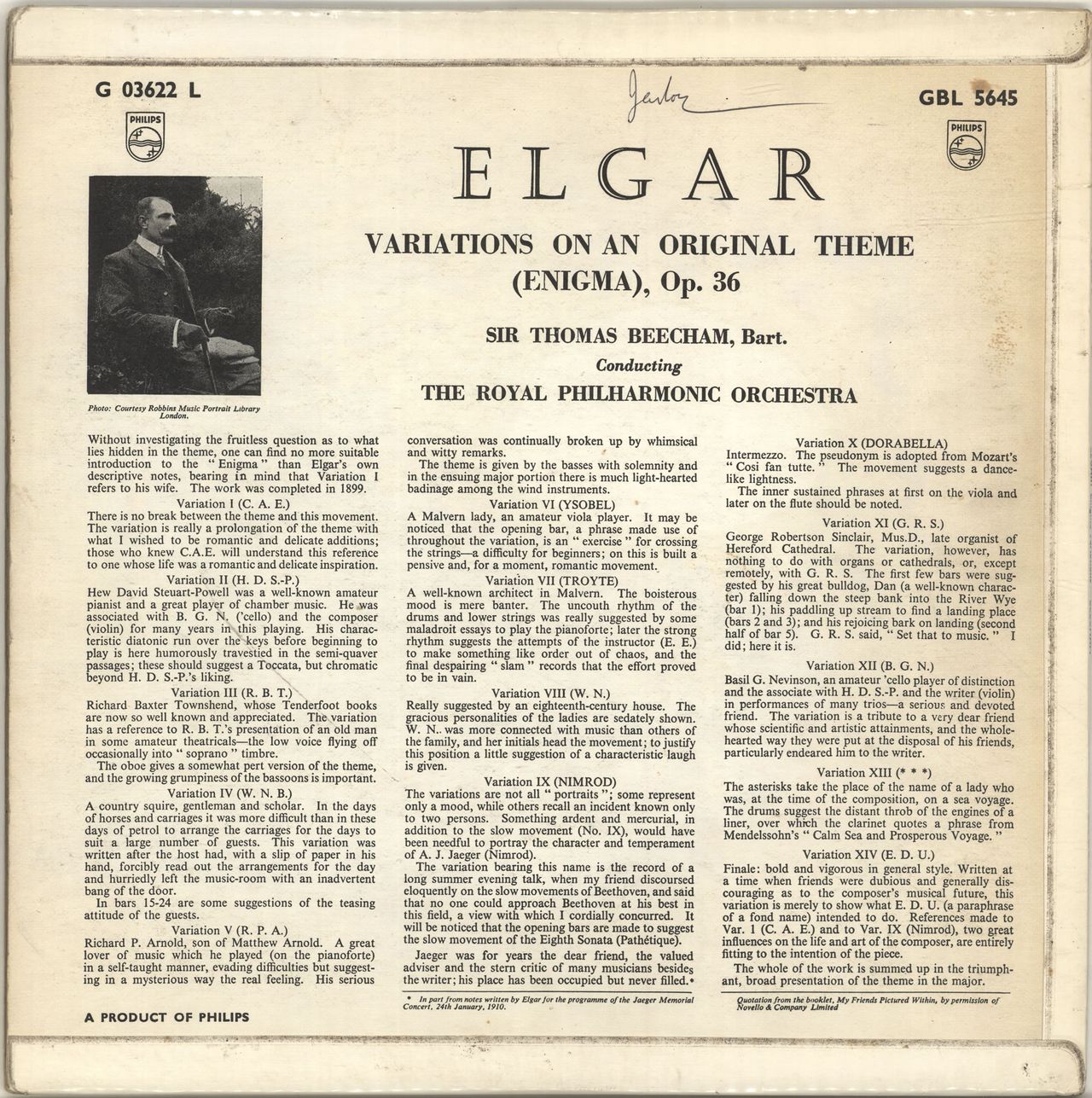 Edward Elgar "Enigma" Variations UK Vinyl LP — RareVinyl.com