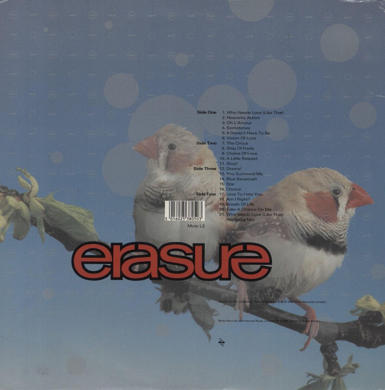 Erasure Pop! The First 20 Hits UK 2-LP vinyl set — RareVinyl.com
