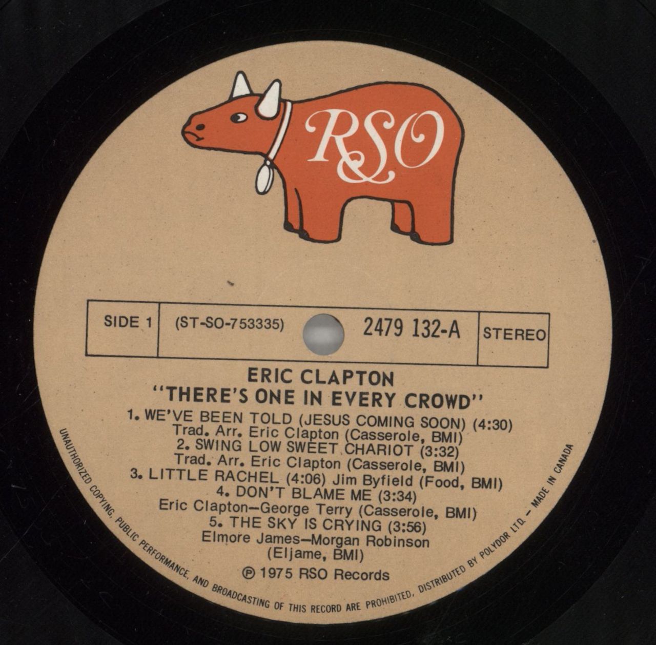 Eric Clapton There's One In Every Crowd Canadian Vinyl LP — RareVinyl.com