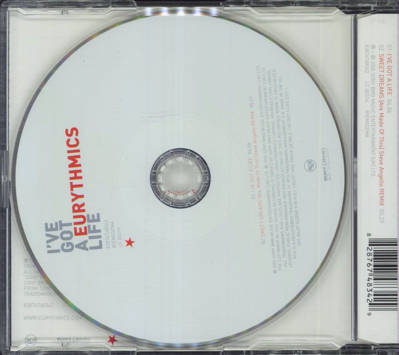Eurythmics I've Got A Life UK 2-CD single set — RareVinyl.com