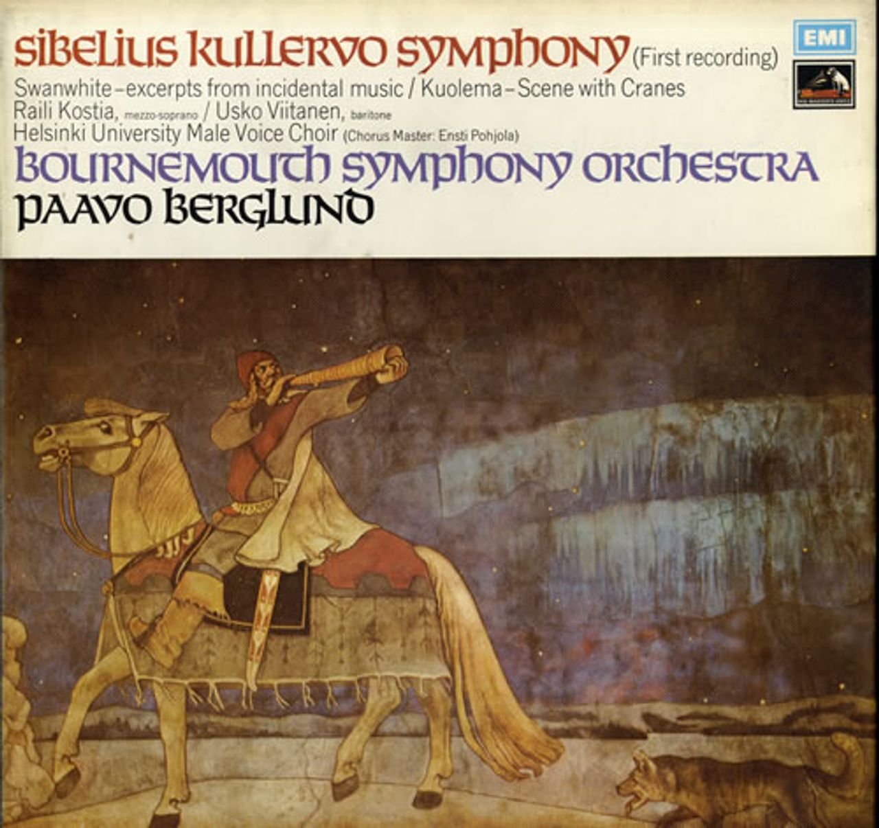 Jean Sibelius Kullervo Symphony - black & white stamp UK 2-LP vinyl se — RareVinyl.com