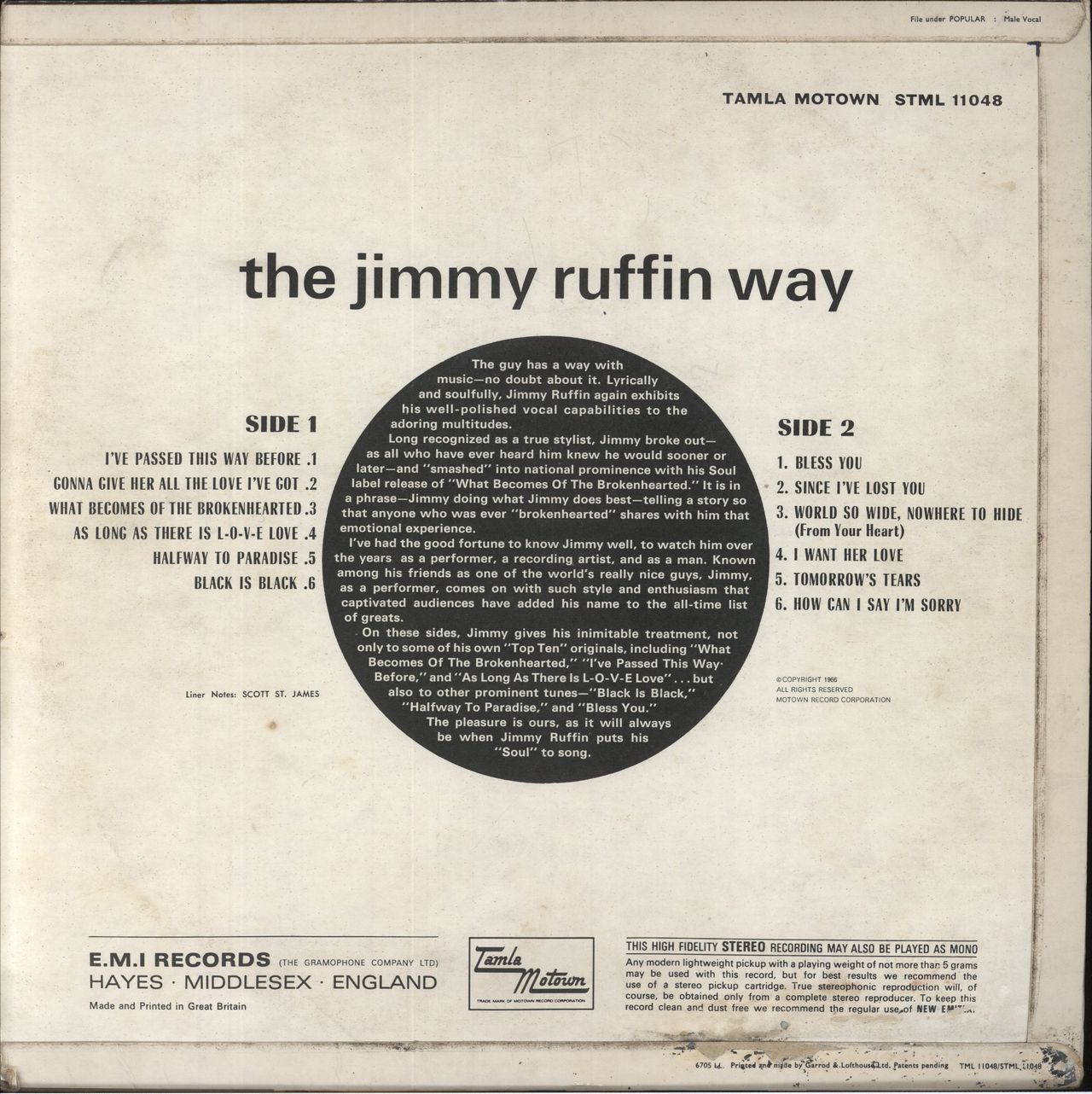 Jimmy Ruffin The Jimmy Ruffin Way UK Vinyl LP — RareVinyl.com