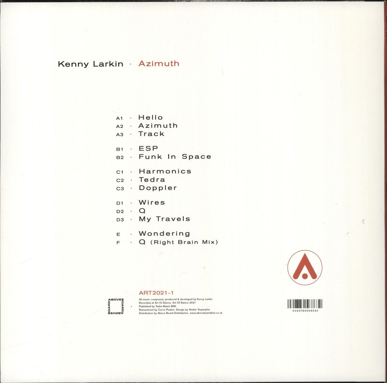 Kenny Larkin Azimuth US 2-LP vinyl set — RareVinyl.com