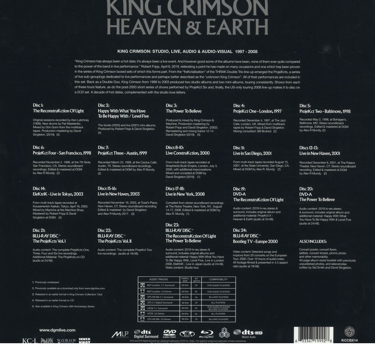 King Crimson Heaven & Earth: 50th Anniversary Series UK Cd album box s — RareVinyl.com