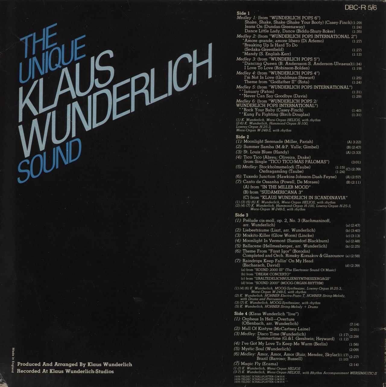Klaus Wunderlich The Unique Klaus Wunderlich Sound UK 2-LP vinyl set ...