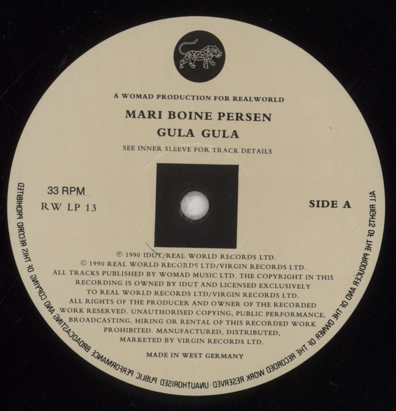 Mari Boine Persen Gula Gula German Vinyl LP — RareVinyl.com