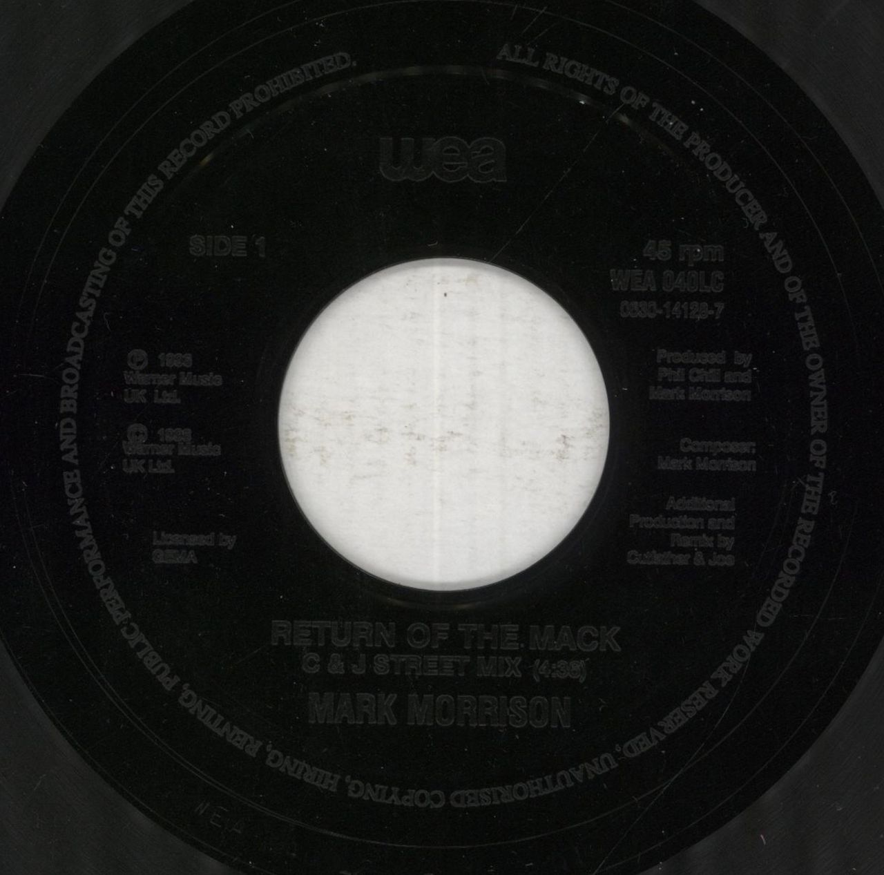 Mark Morrison Return Of The Mack UK 7" vinyl — RareVinyl.com