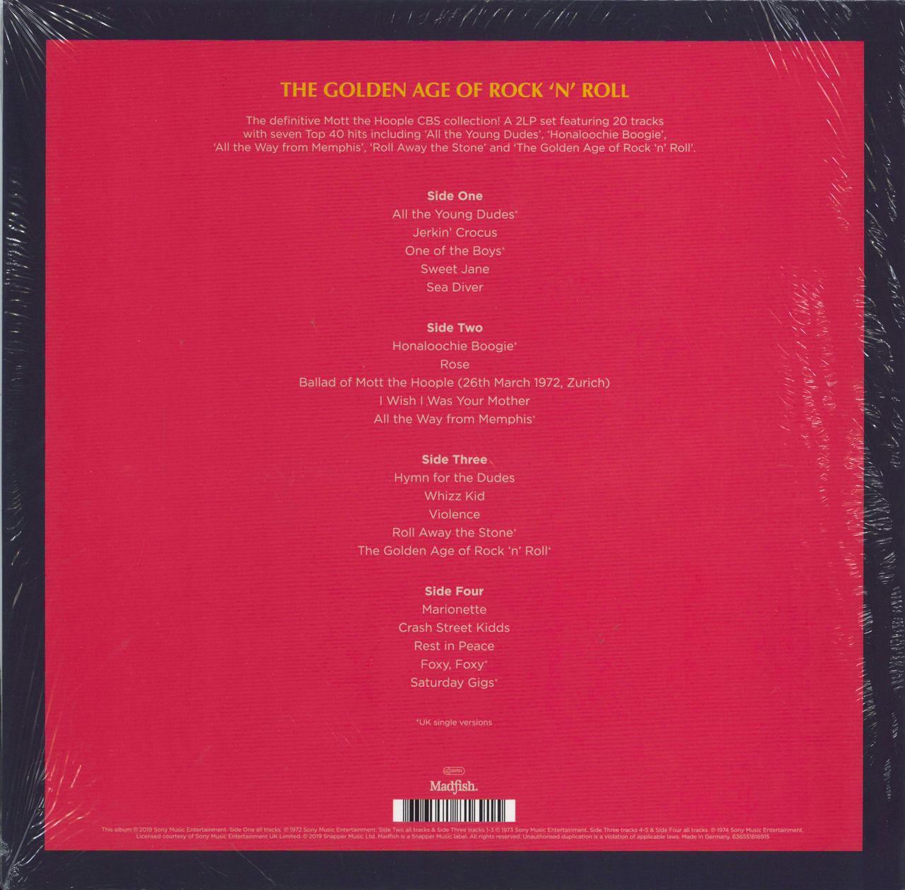 Mott The Hoople The Golden Age Of Rock 'N' Roll - Blue vinyl UK 2-LP v — RareVinyl.com