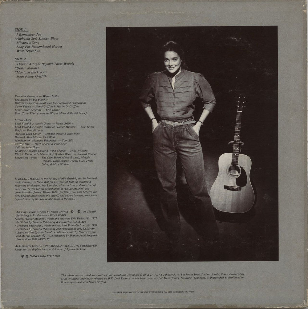 Nanci Griffith There's A Light Beyond These Woods - VG US Vinyl LP ...