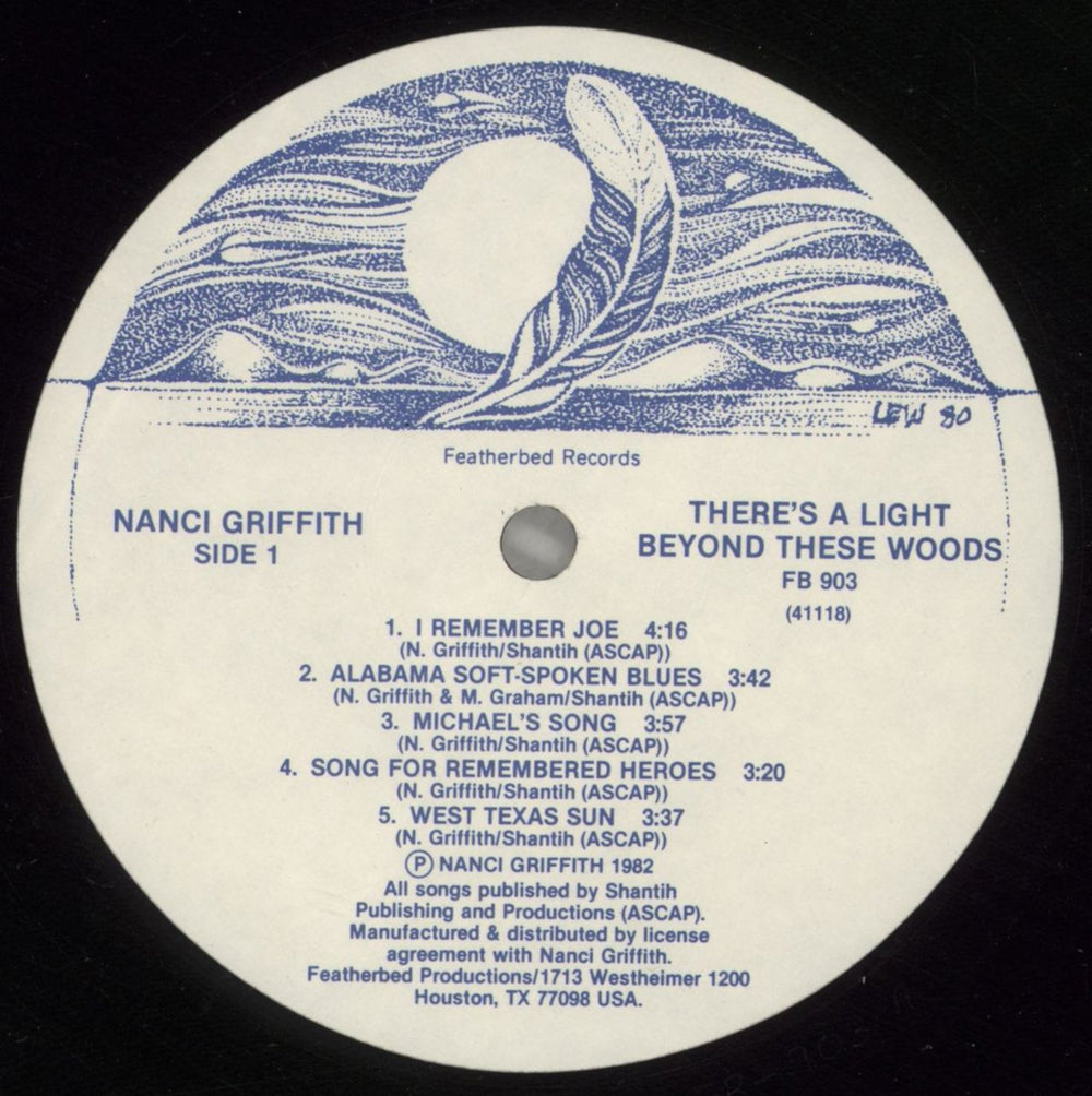 Nanci Griffith There's A Light Beyond These Woods - VG US Vinyl LP ...