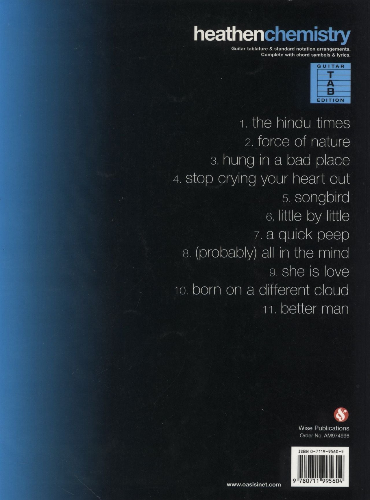 Oasis Heathen Chemistry [TAB] UK Book — RareVinyl.com