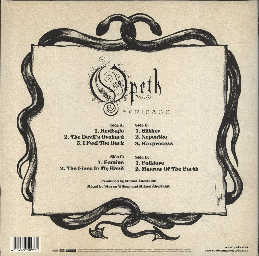 Opeth Heritage - 180 Gram White Vinyl + Poster German 2-LP vinyl set ...