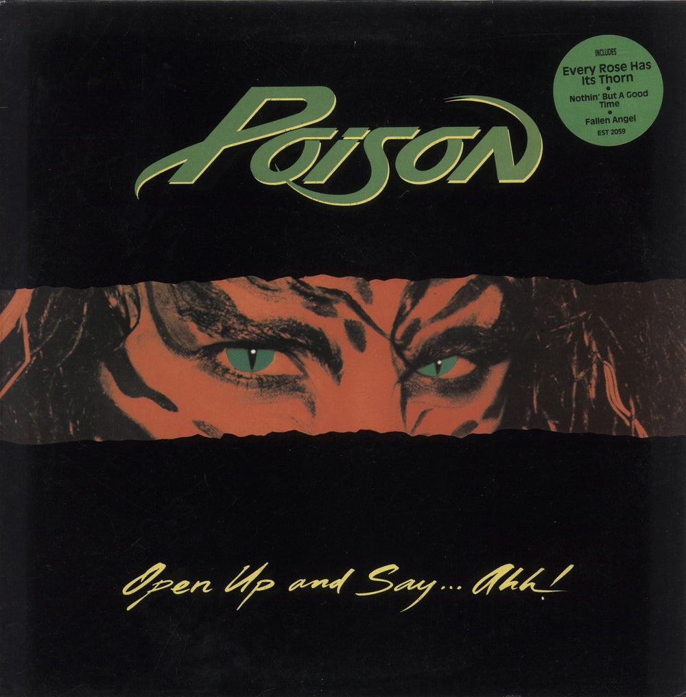 Poison Open Up And Say...Ahh! - 2nd - Song Hype Sticker UK Vinyl LP ...