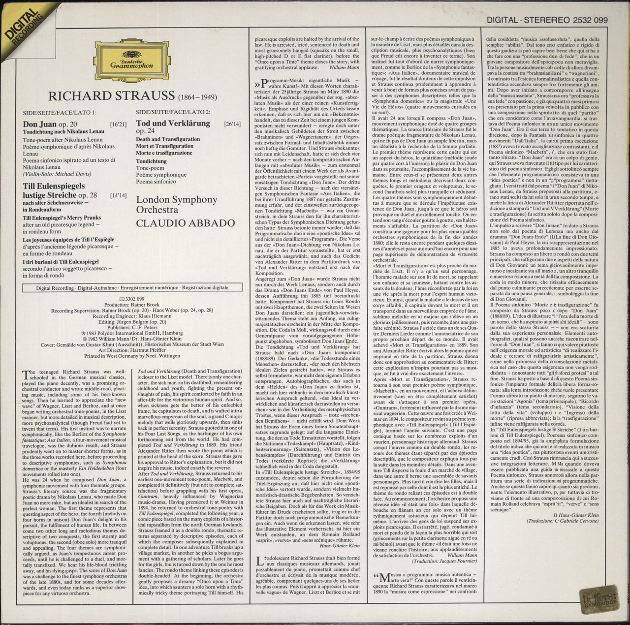 Richard Strauss Strauss: Don Juan • Till Eulenspiegel • Tod Und Verklä — RareVinyl.com