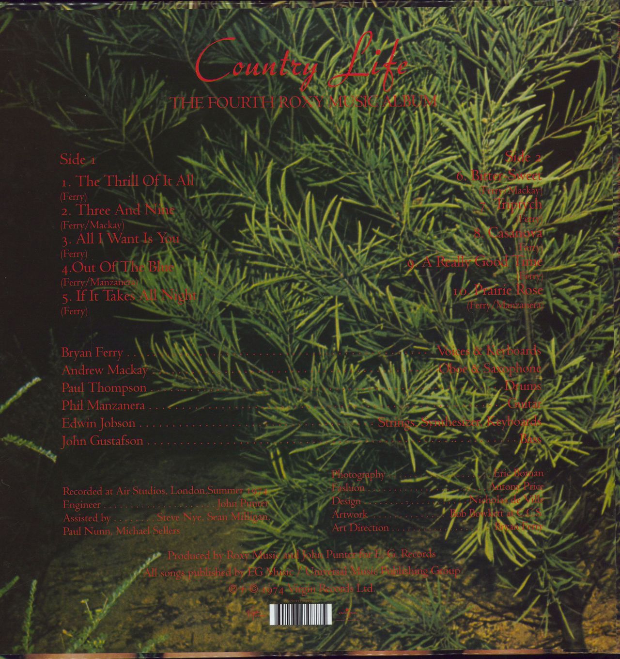 Roxy Music Country Life - 180 Gram Half Speed Master UK Vinyl LP — RareVinyl.com