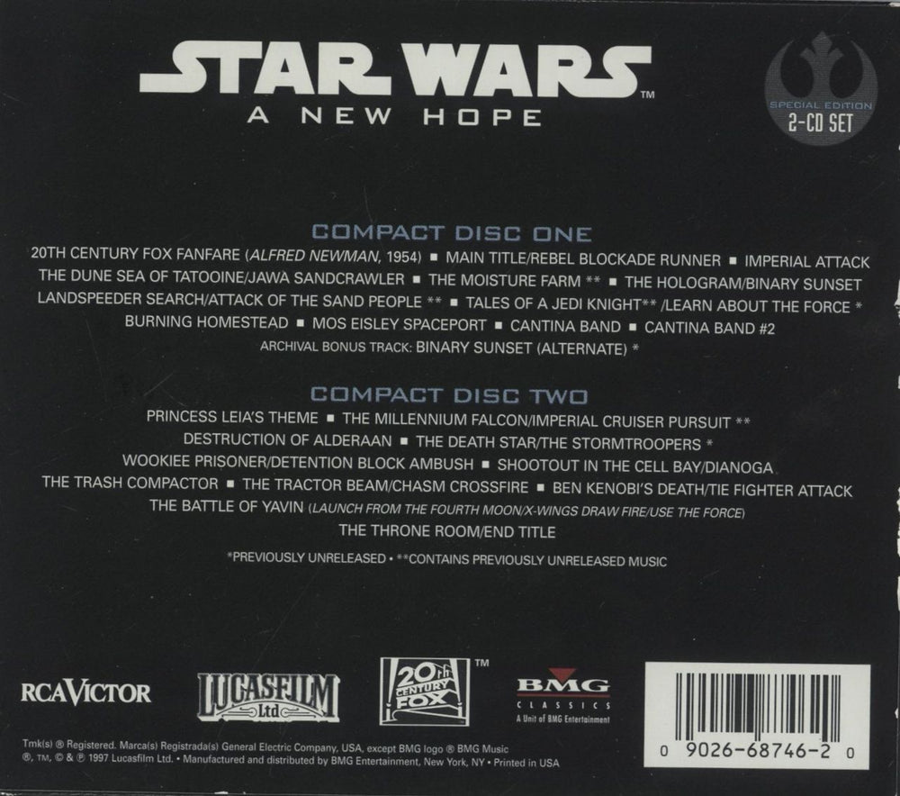 Star Wars Star Wars: A New Hope [The Original Motion Picture Soundtrac ...