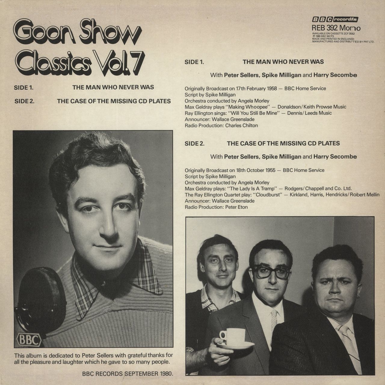 The Goons Goon Show Classics Vol. 7 UK Vinyl LP — RareVinyl.com