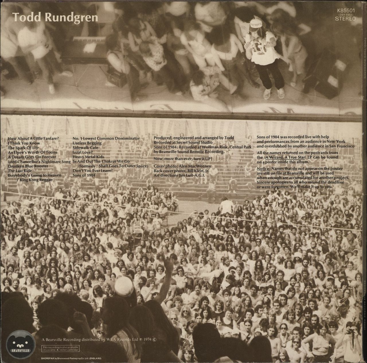 Todd Rundgren Todd + Poster UK 2-LP vinyl set — RareVinyl.com