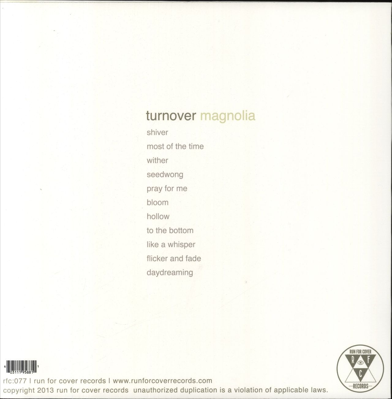 Turnover Magnolia - Ultra Clear US Vinyl LP — RareVinyl.com