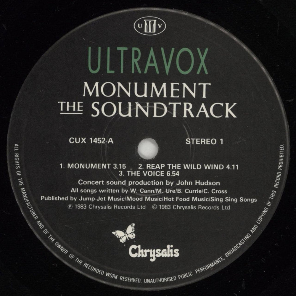 Ultravox Monument - Hype Sticker + Shrink & Insert UK Vinyl LP ...