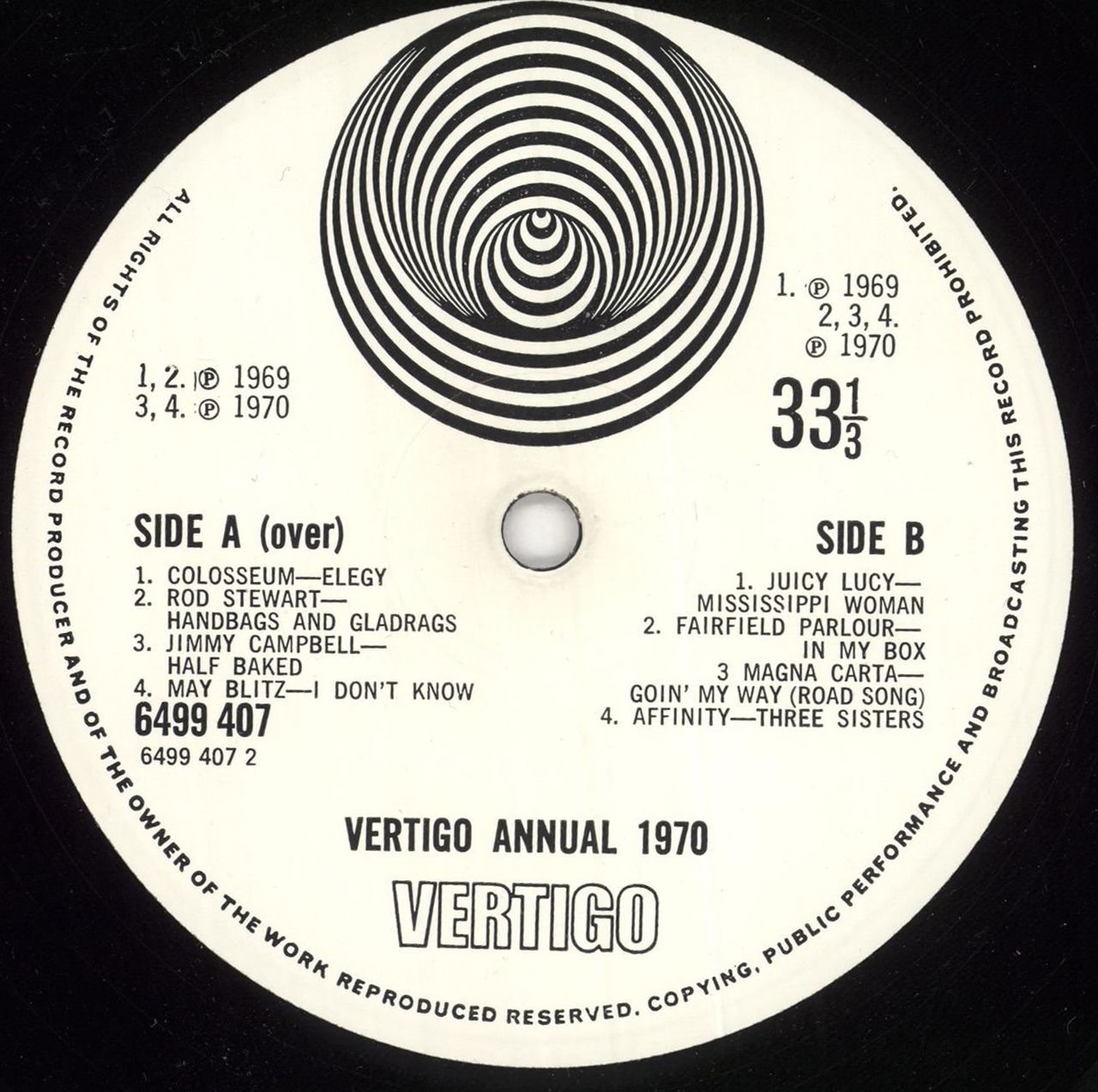 Vertigo Label The Vertigo Annual 1970 - Stickered UK 2-LP vinyl set ...