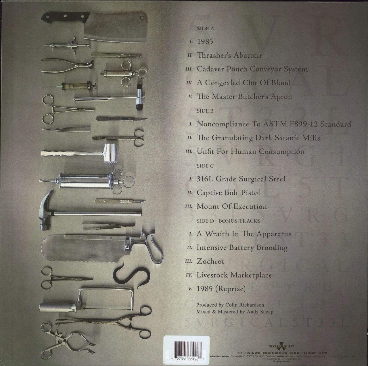 Carcass Surgical Steel Complete Edition - Lilac UK 2-LP vinyl set ...