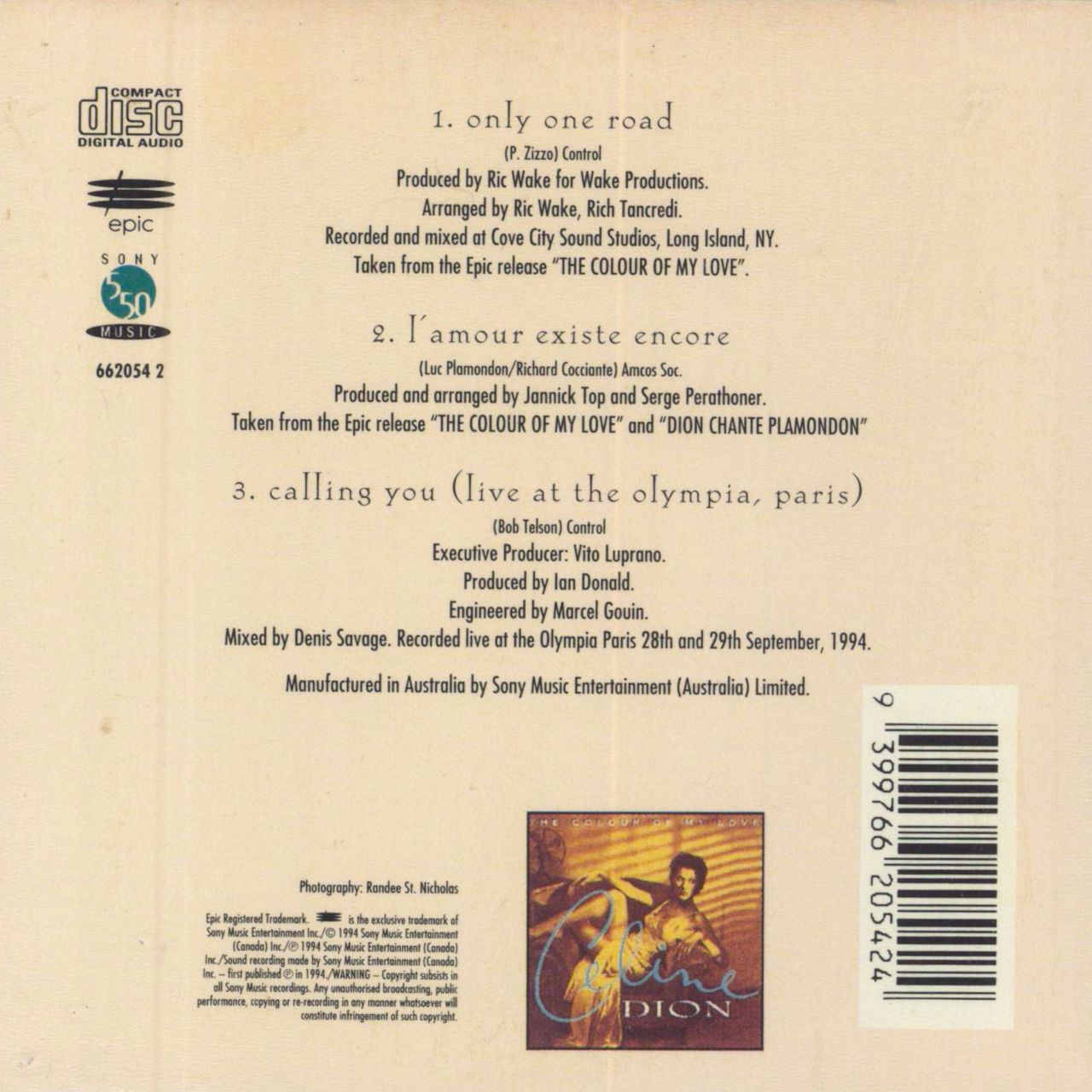 Celine Dion Only One Road Australian CD single — RareVinyl.com