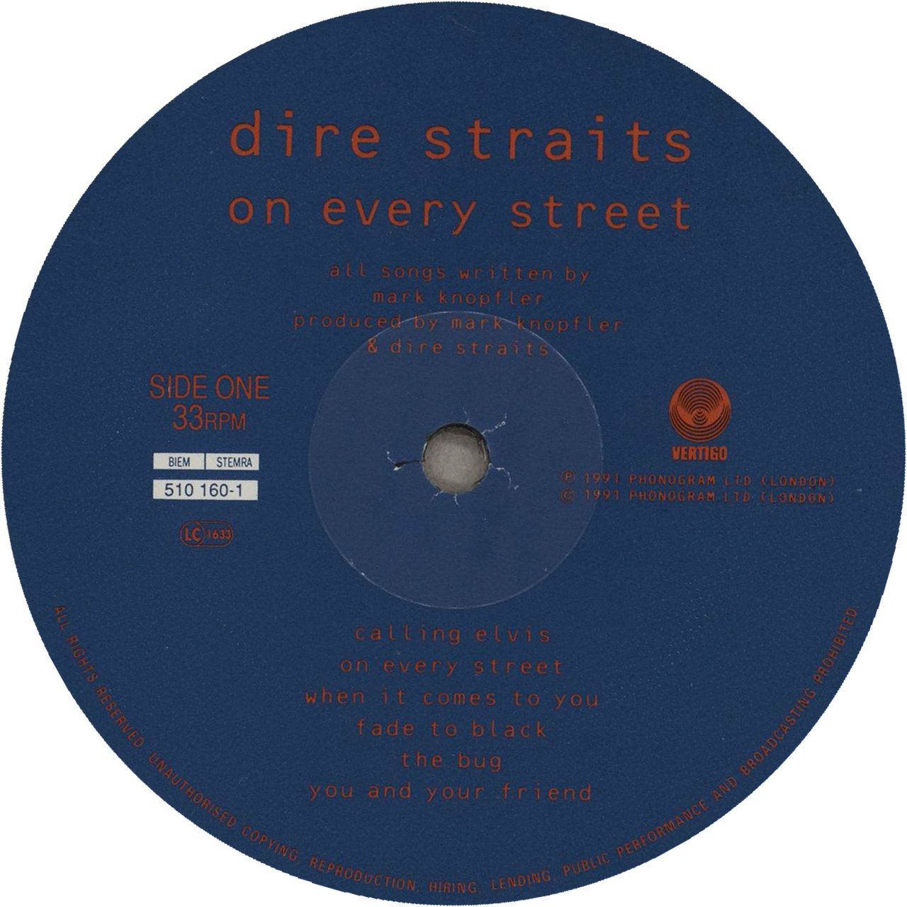 Dire Straits On Every Street + hype sticker UK Vinyl LP — RareVinyl.com