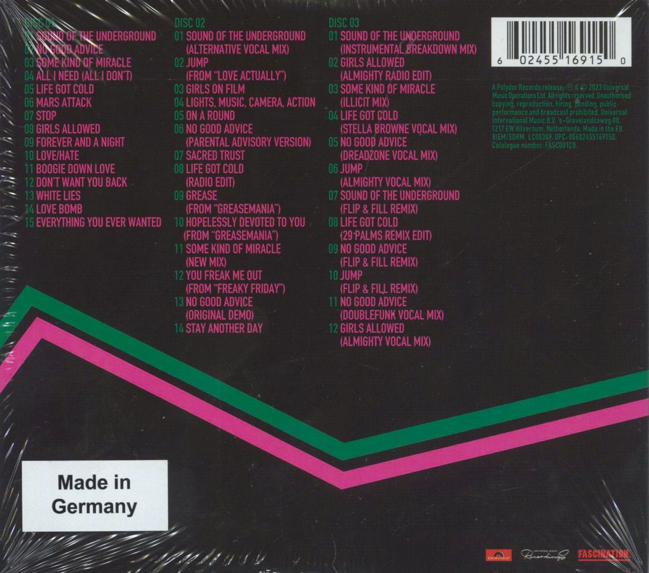 Girls Aloud Sound Of The Underground - 20th Anniversary UK 3-CD set ...