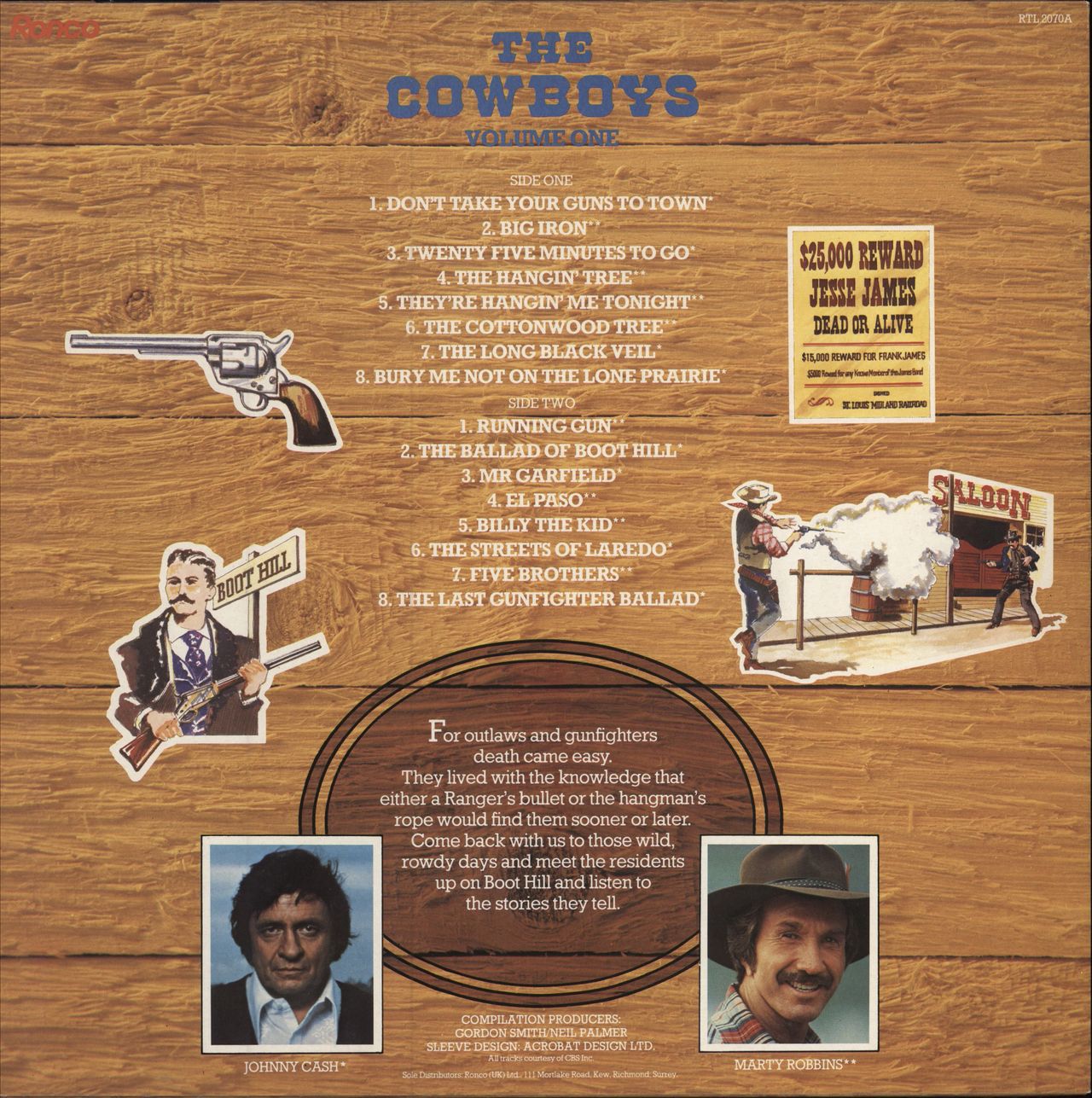 Johnny Cash The Cowboys - Volumes One/Two UK 2-LP vinyl set — RareVinyl.com