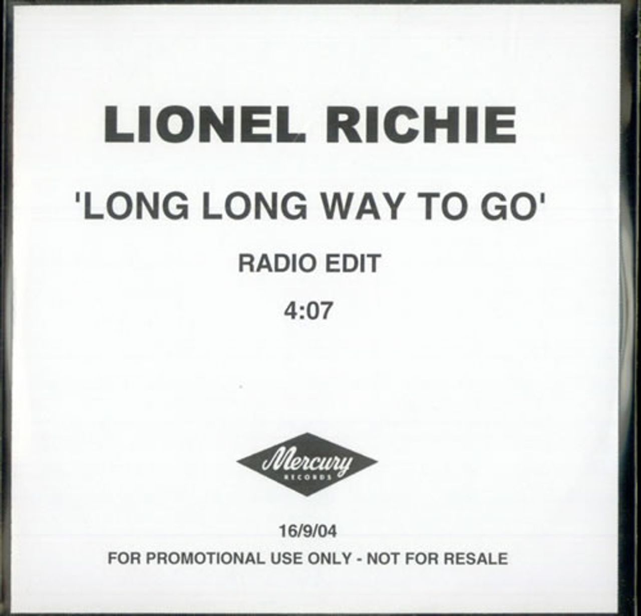Lionel Richie Long Long Way To Go UK Promo CD-R acetate — RareVinyl.com