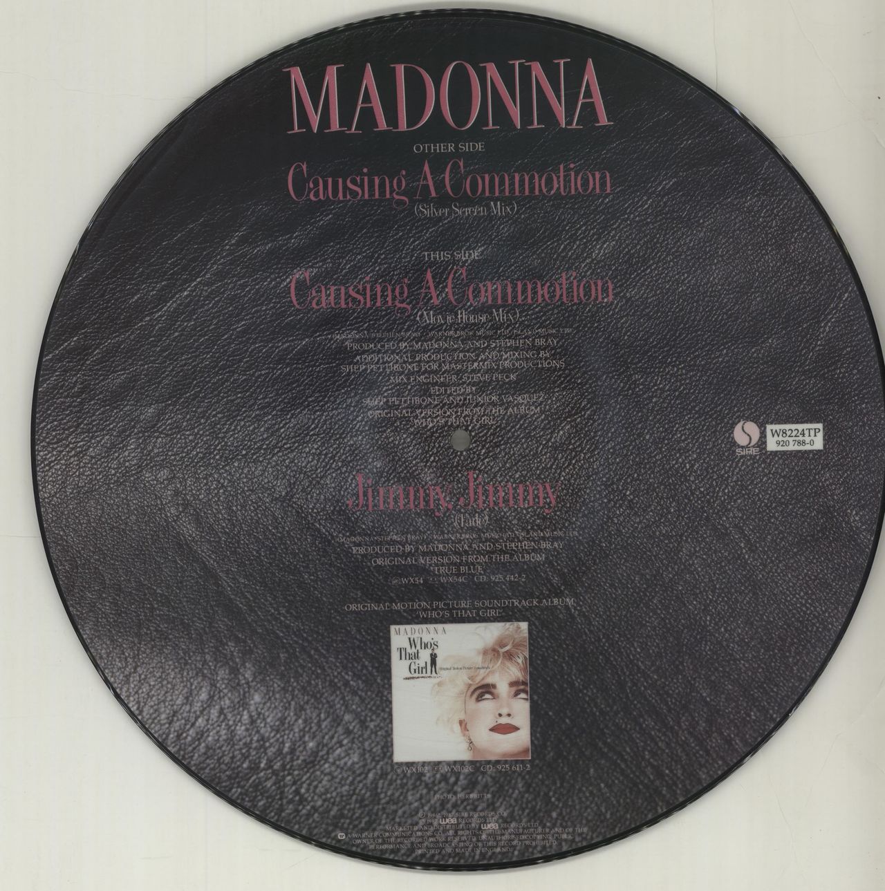 Madonna Causing A Commotion - Hype Stickered UK 12" picture disc ...