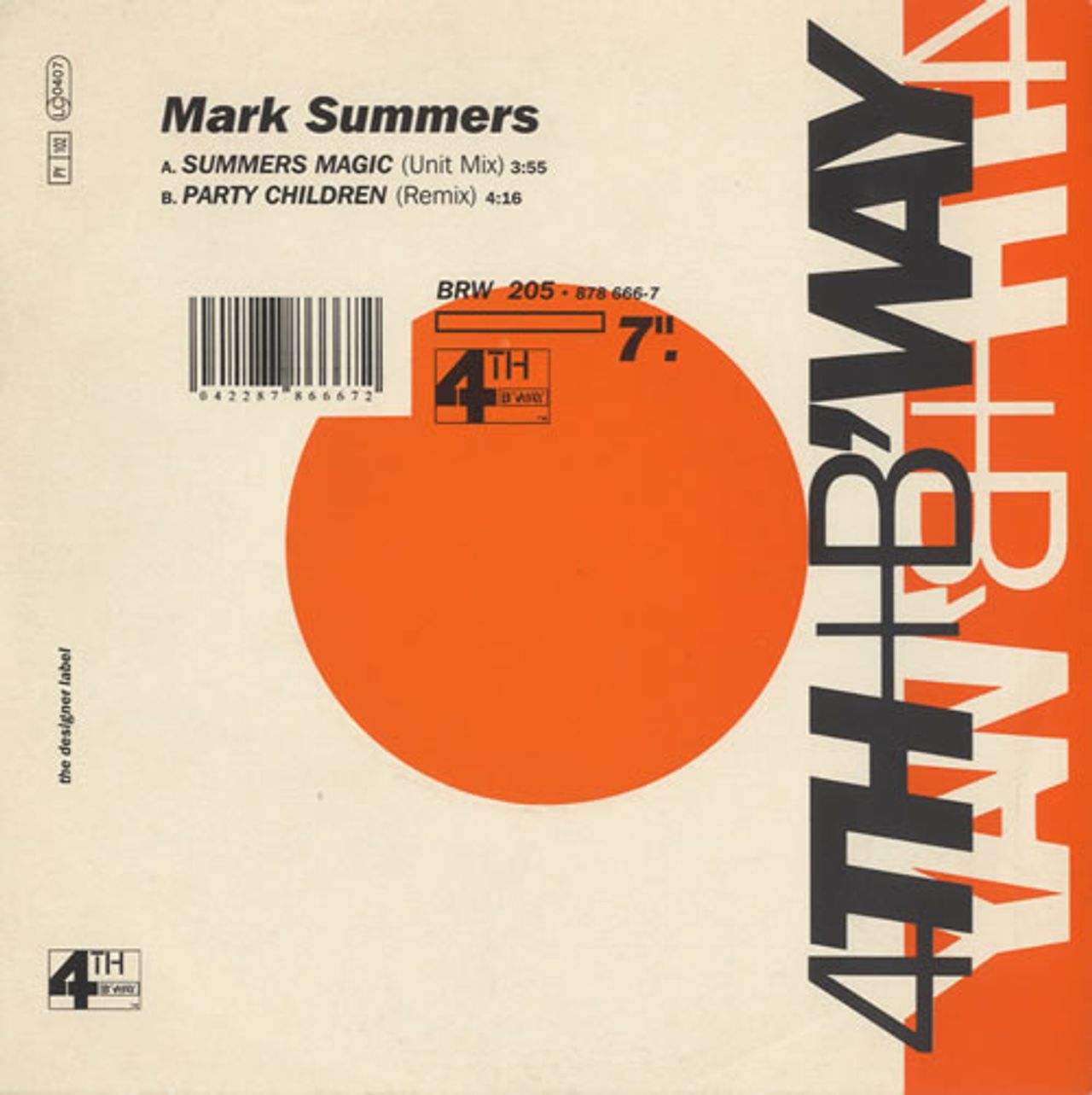Mark Summers Summers Magic (Unit Mix) UK 7" vinyl — RareVinyl.com