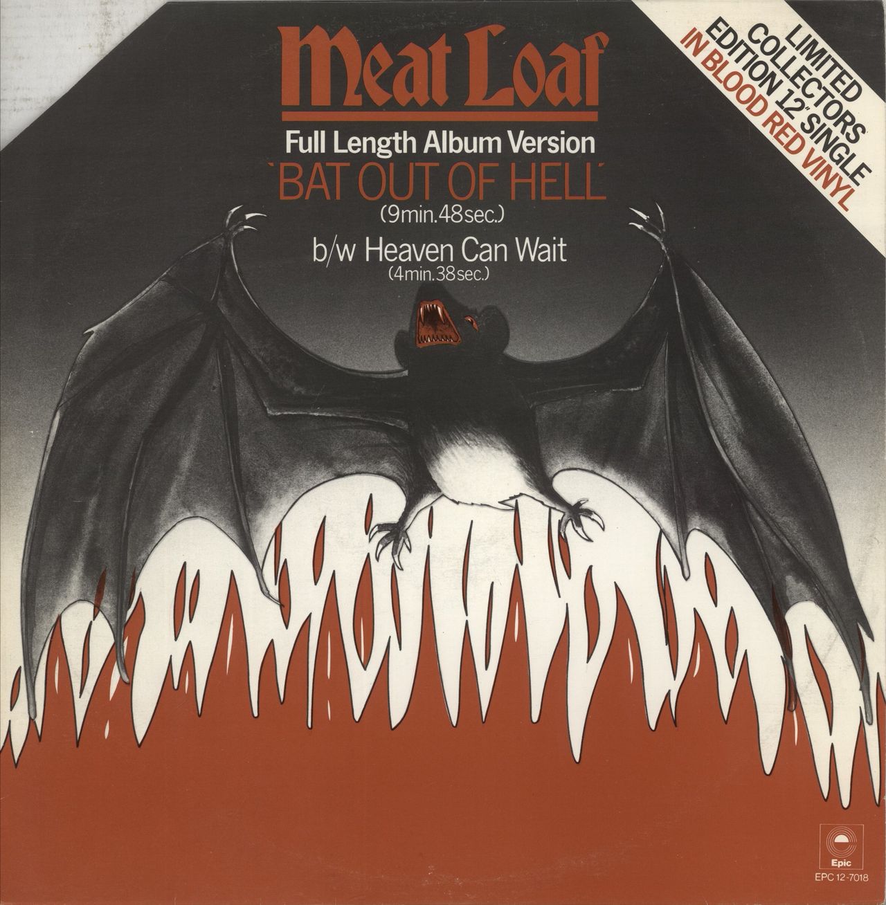 Meat Loaf Bat Out Of Hell - Blood Red Vinyl - EX UK 12" vinyl — RareVinyl.com