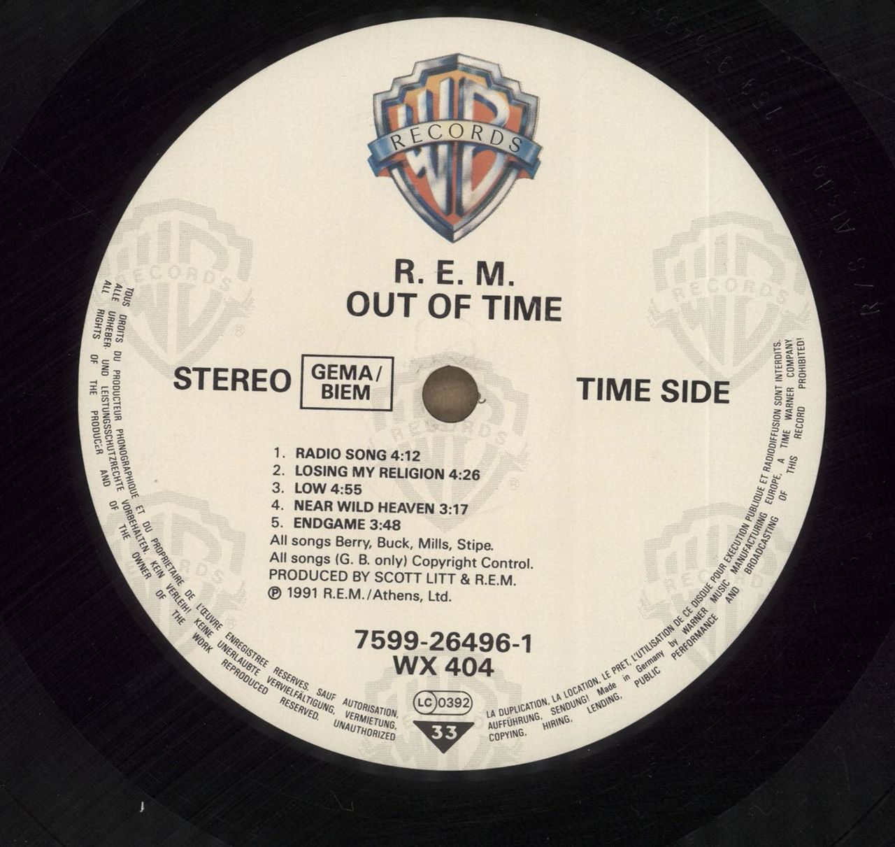 REM Out Of Time - EX German Vinyl LP — RareVinyl.com
