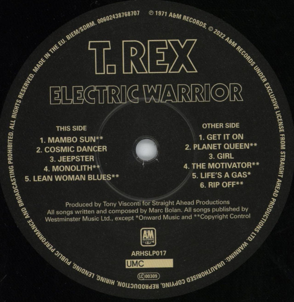 T-Rex / Tyrannosaurus Rex Electric Warrior - Half Speed Mastered UK Vi — RareVinyl.com