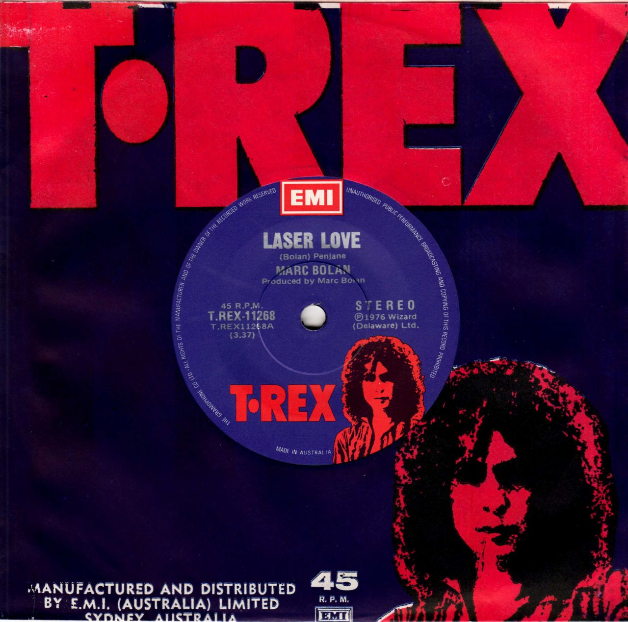 T-Rex / Tyrannosaurus Rex Laser Love Australian 7" vinyl — RareVinyl.com